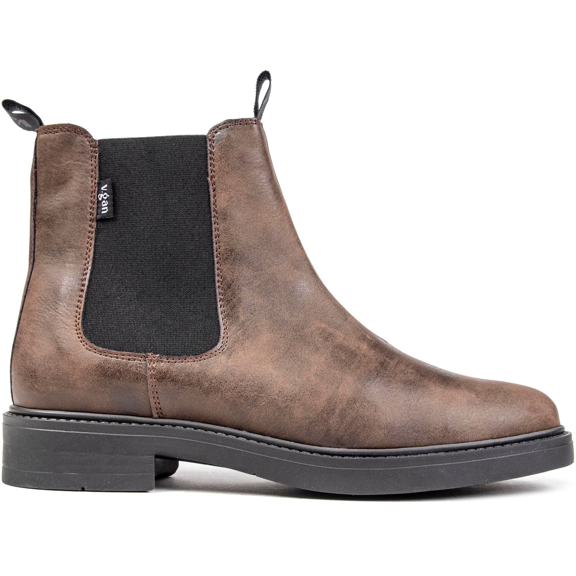 Womens Vegan Bay Chelsea Boots in Brown | V.GAN