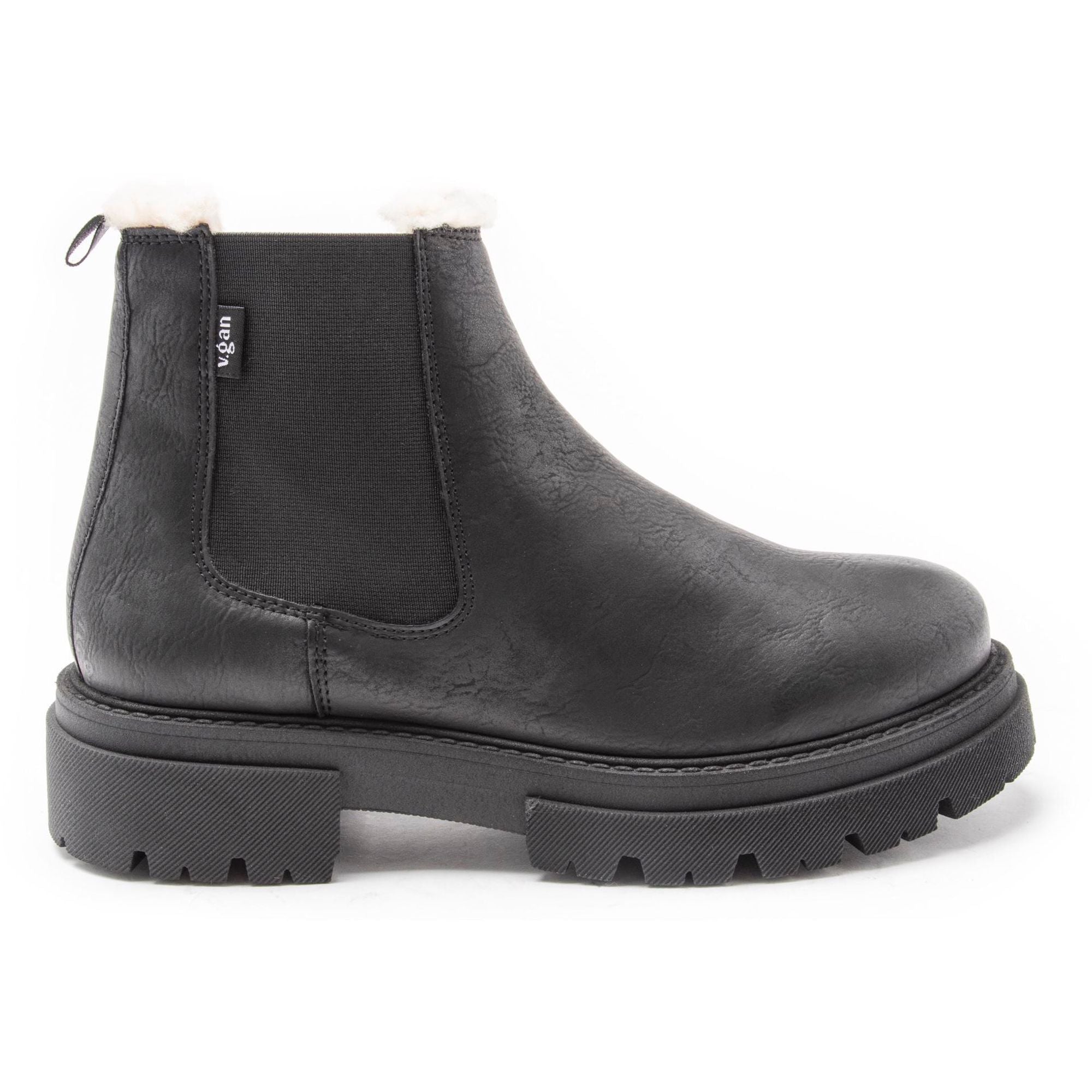 Womens Vegan Beets Chelsea Boots in Black | V.GAN