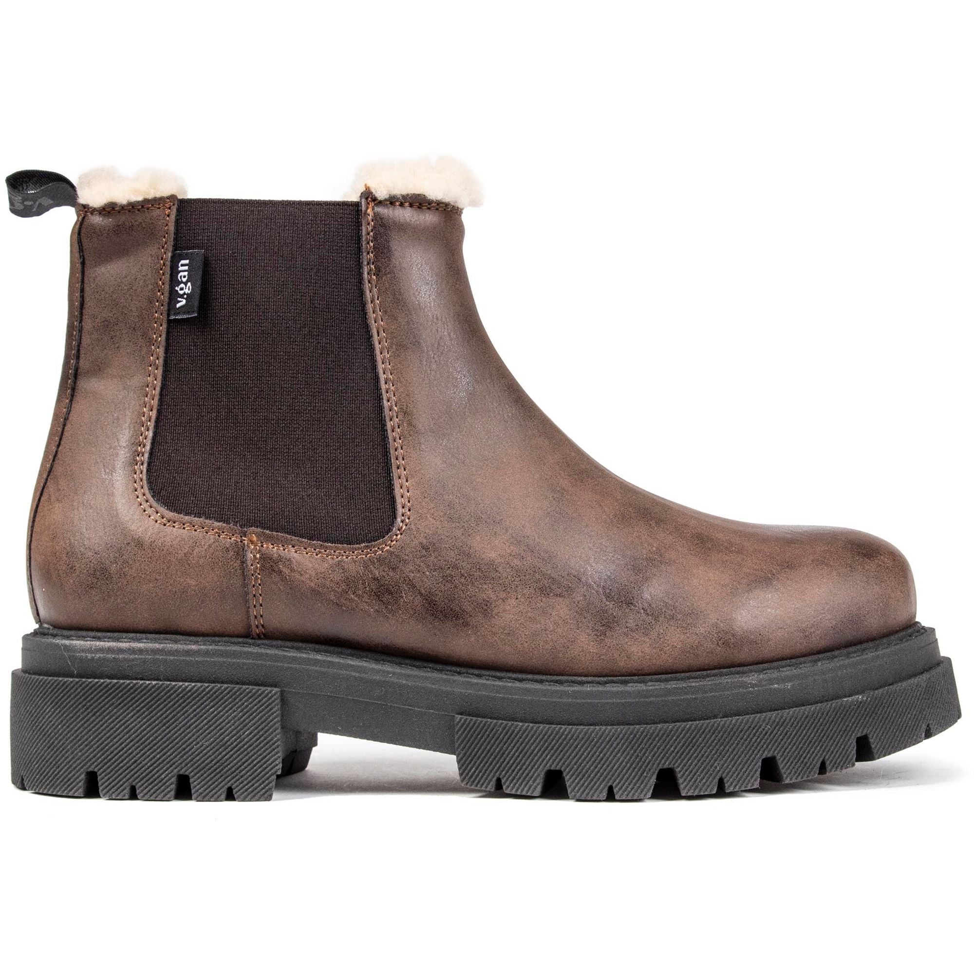 Womens Vegan Beets Chelsea Boots in Brown | V.GAN