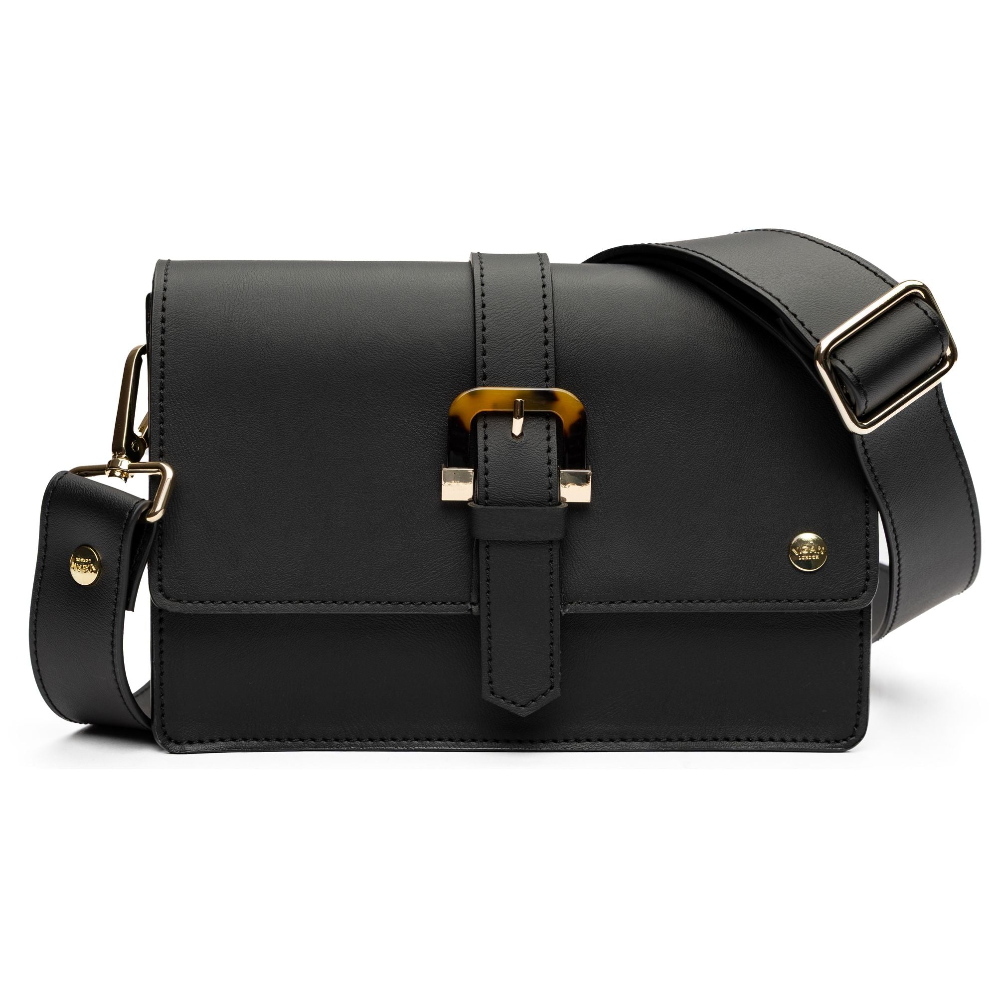 Womens Vegan Coco Tortoiseshell Bags And Wallets in Black | V.GAN