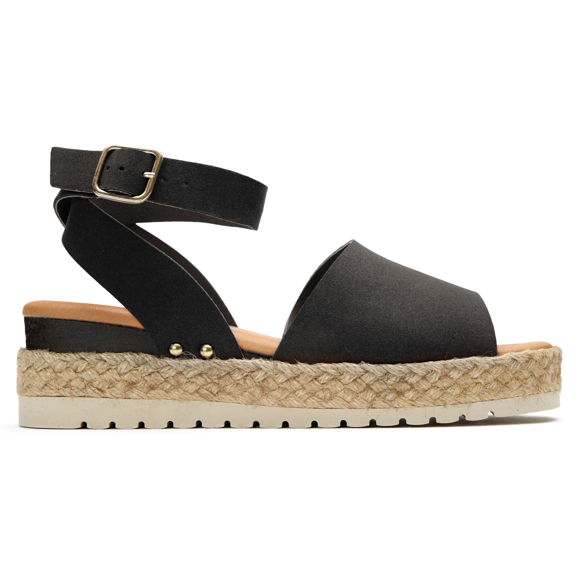 Womens Vegan Dragon Espadrille Sandals in Black | V.GAN