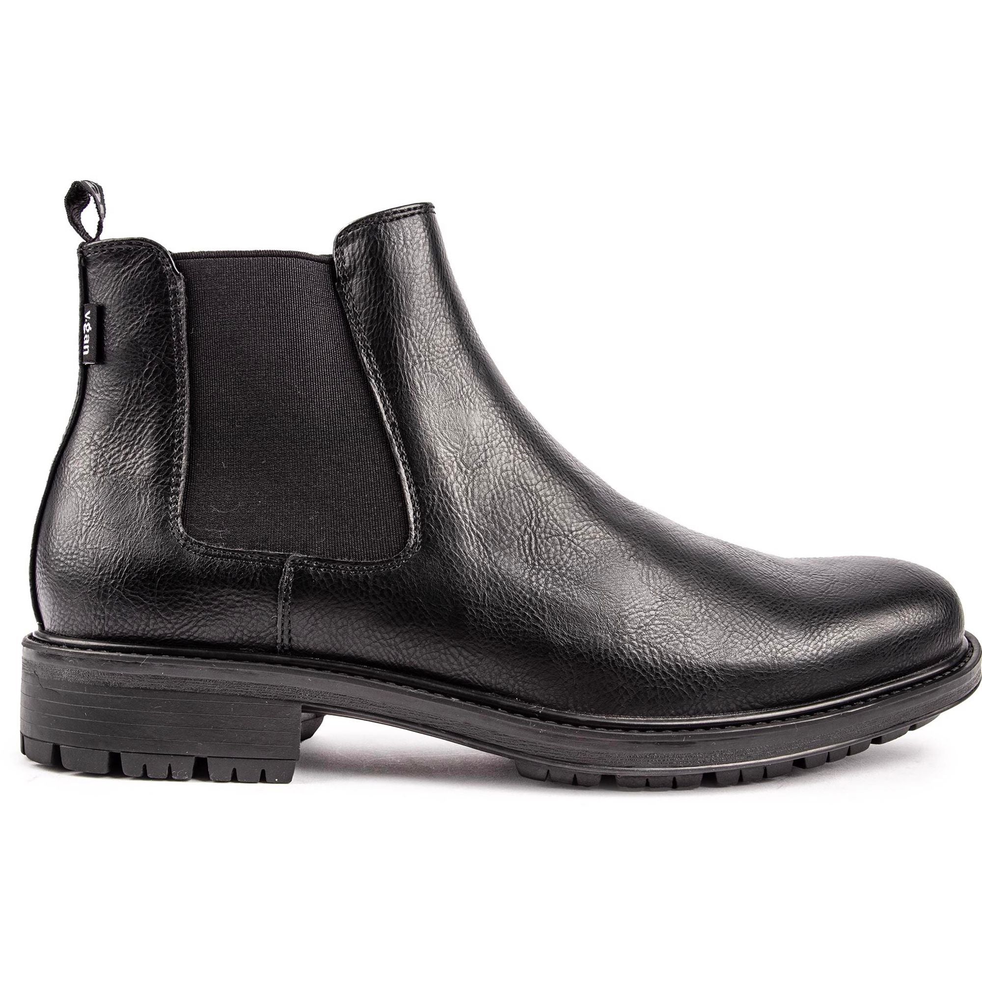 Mens Vegan Gem Chelsea Boots in Black | V.GAN