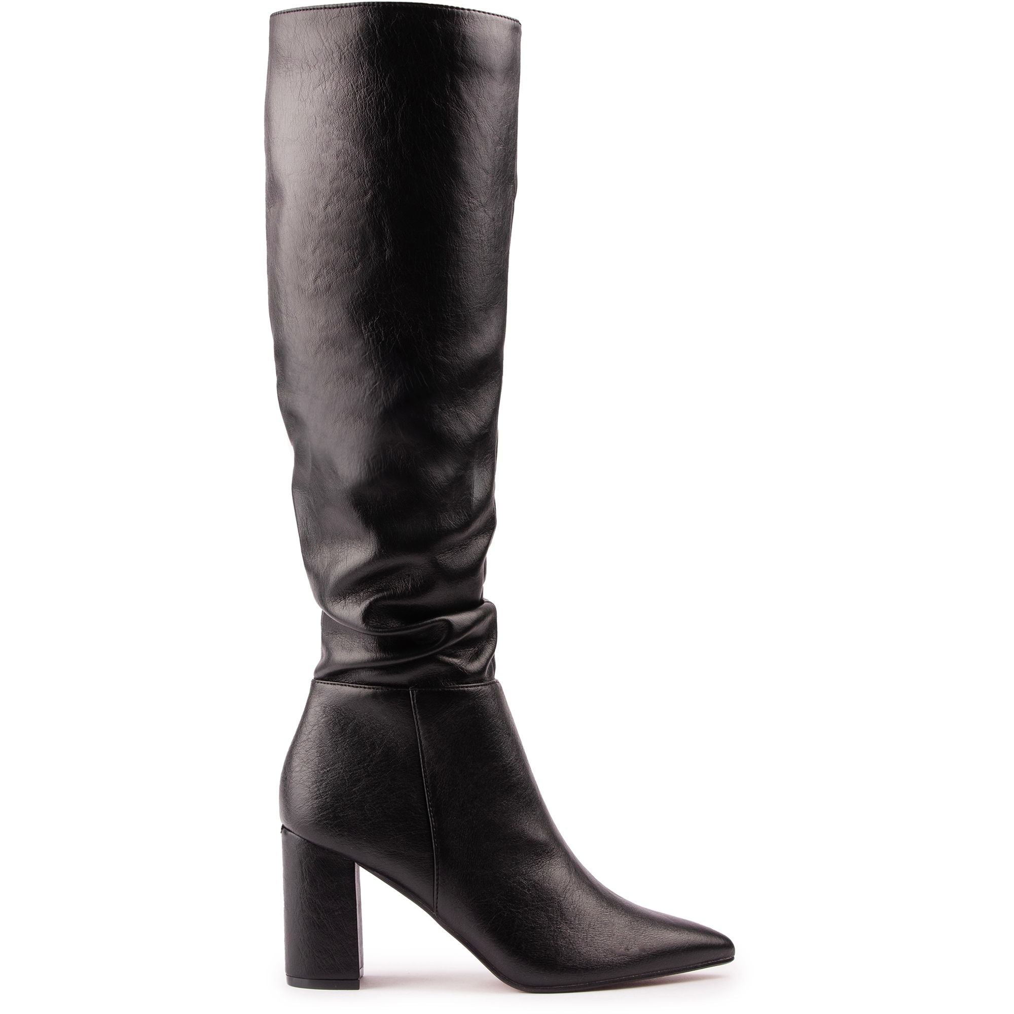 Womens Vegan Peach Knee High Boots in Black | V.GAN