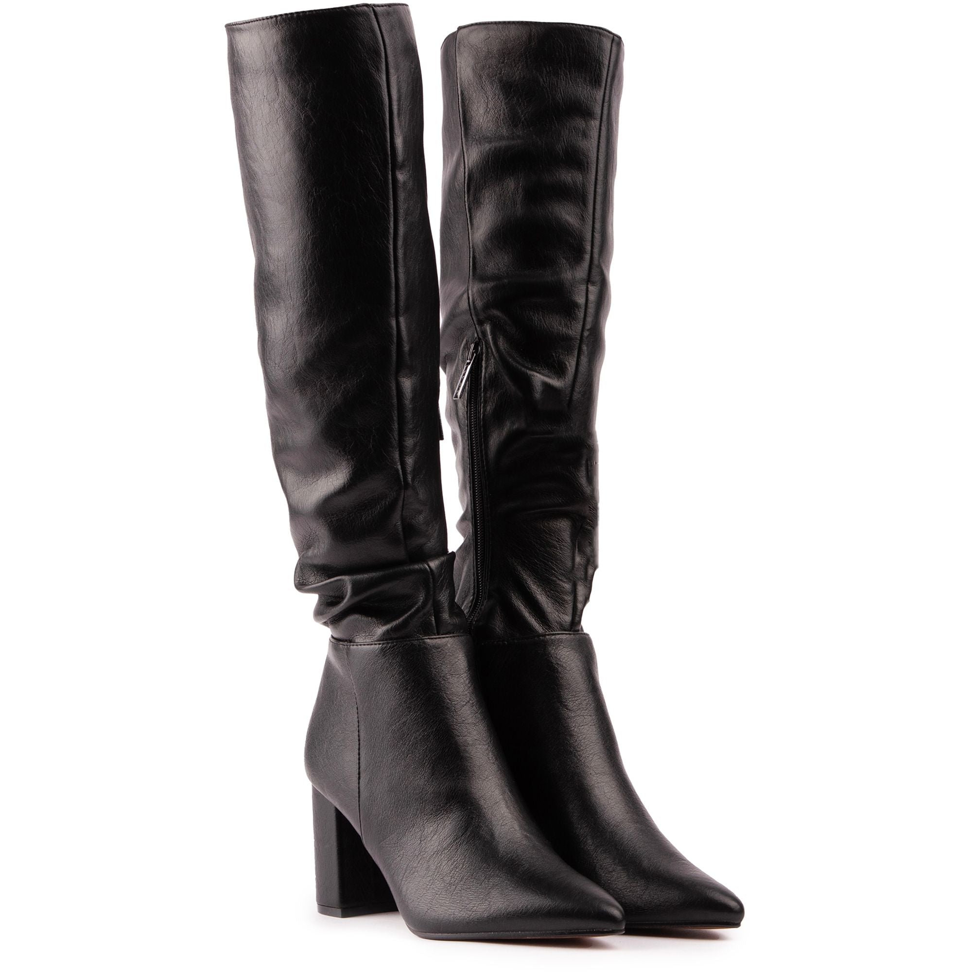 Womens Vegan Peach Knee High Boots in Black | V.GAN