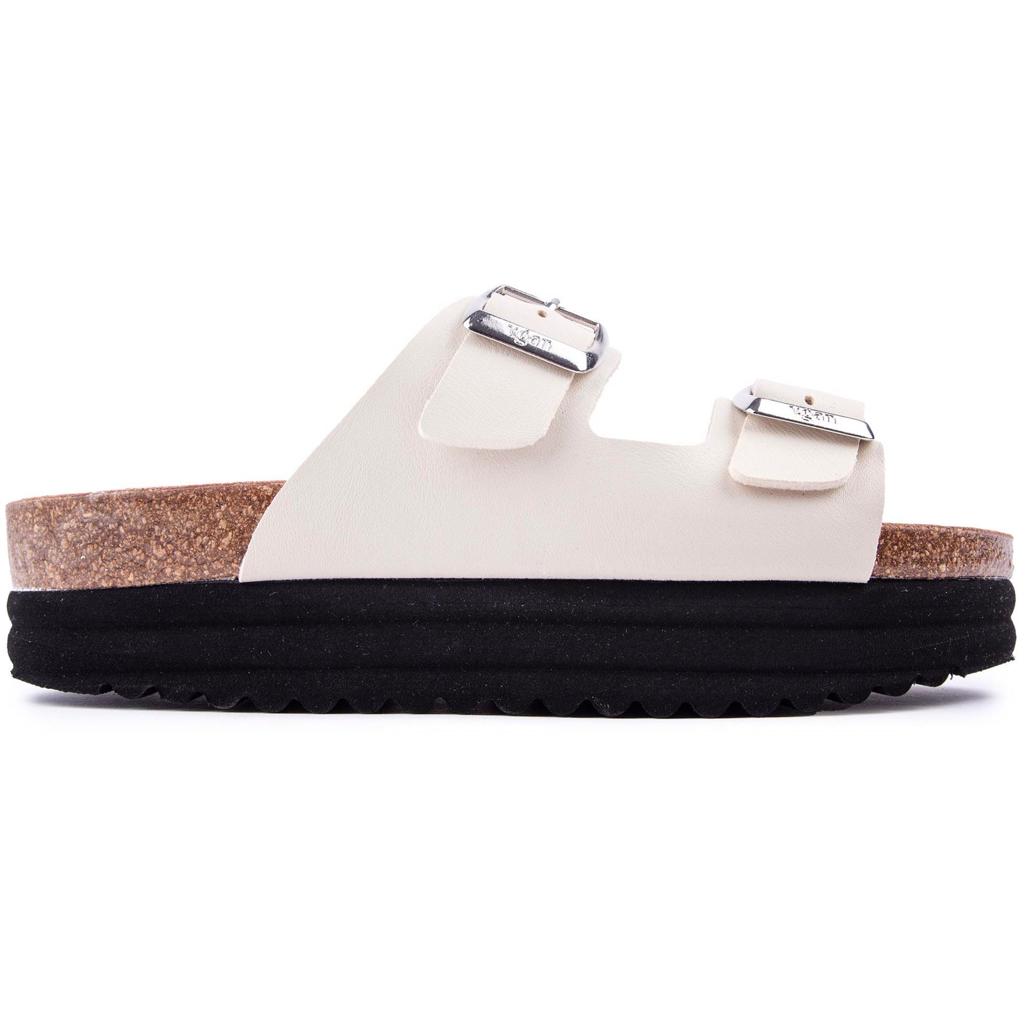 Womens Vegan Plum Footbed Sandals in Natural | V.GAN