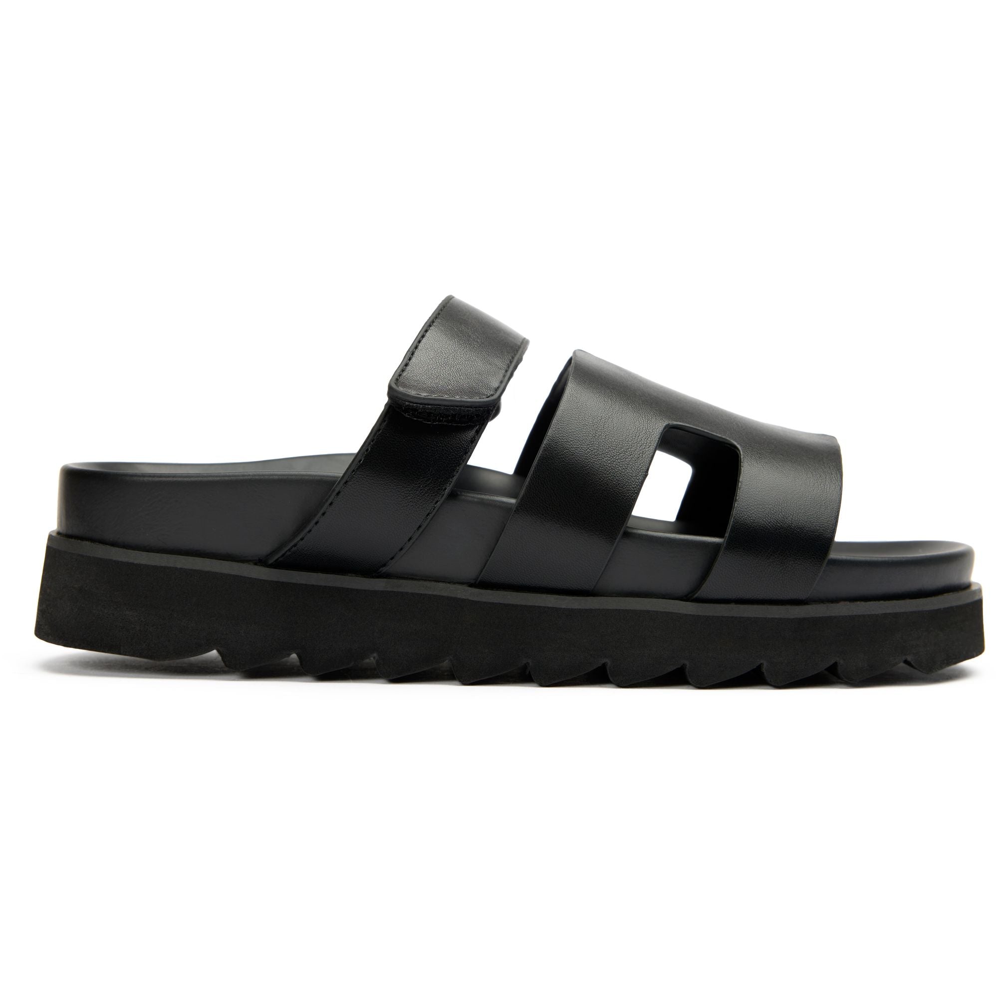 Womens Vegan Shea Slide Sandals in Black | V.GAN