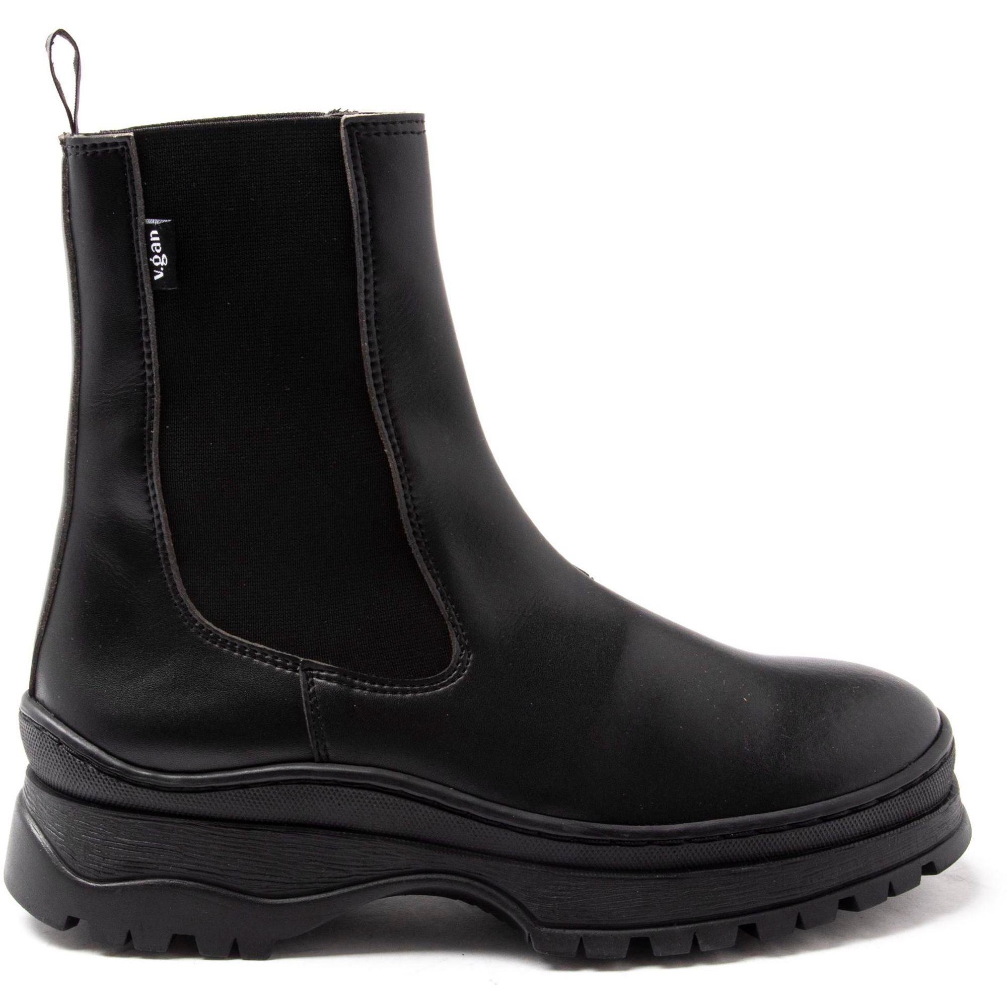 Womens Vegan Sprout Chelsea Boots in Black | V.GAN